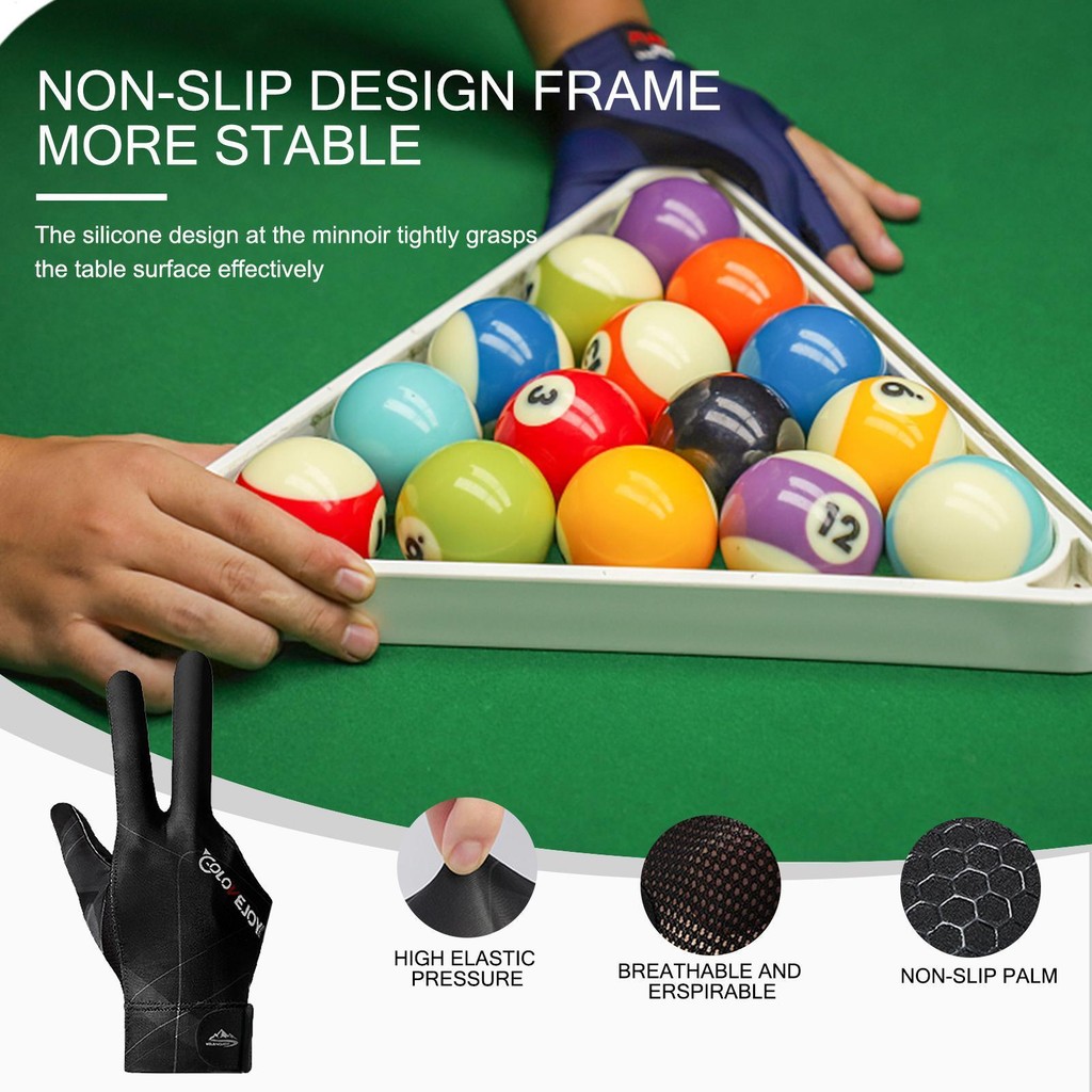Pool Table Gloves Billiard Pool Gloves Left/Right Hand 3 Fingers Pool ...