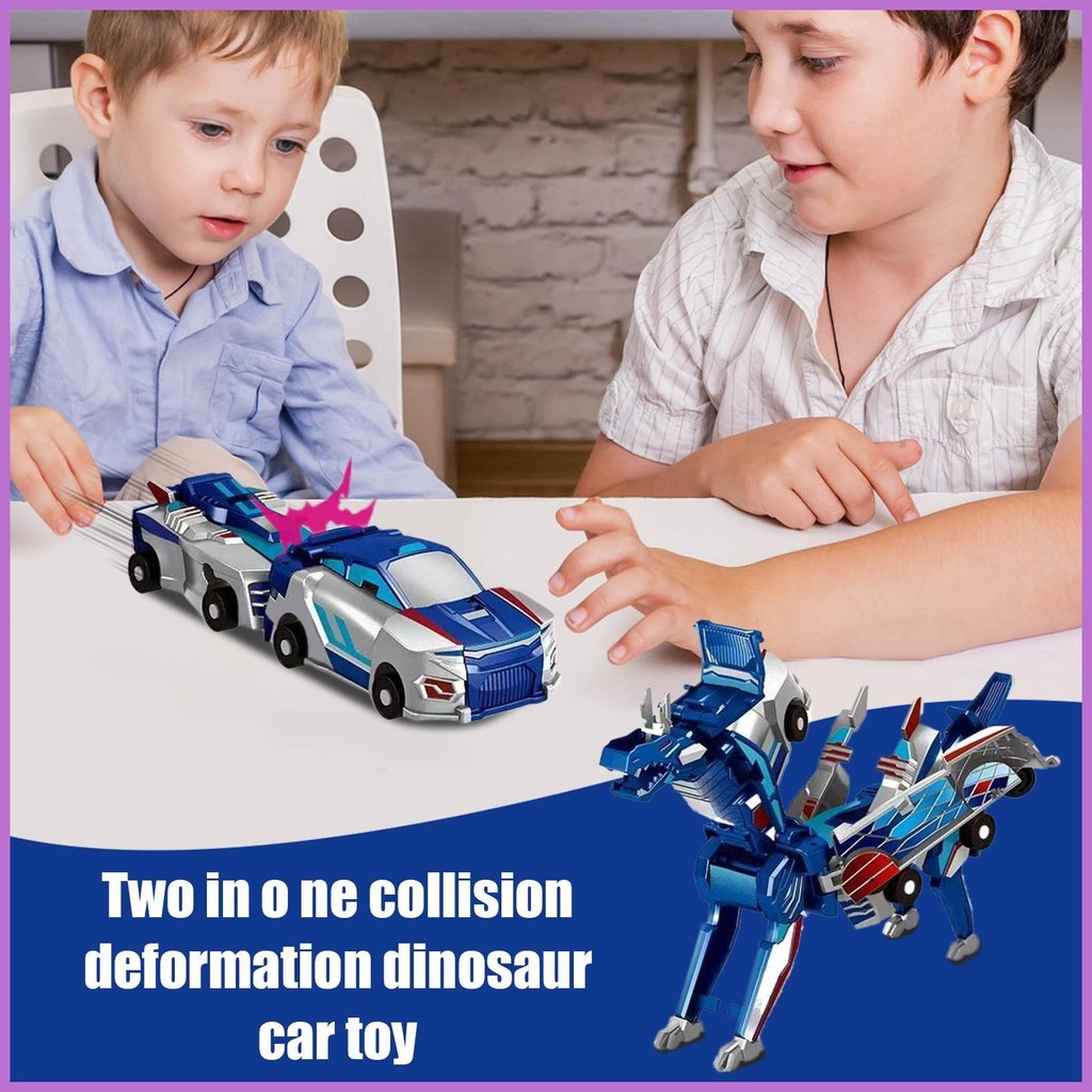 Magnetic Transforming Cars Collision Magnetic Dinosaur Car KidsPlay ...