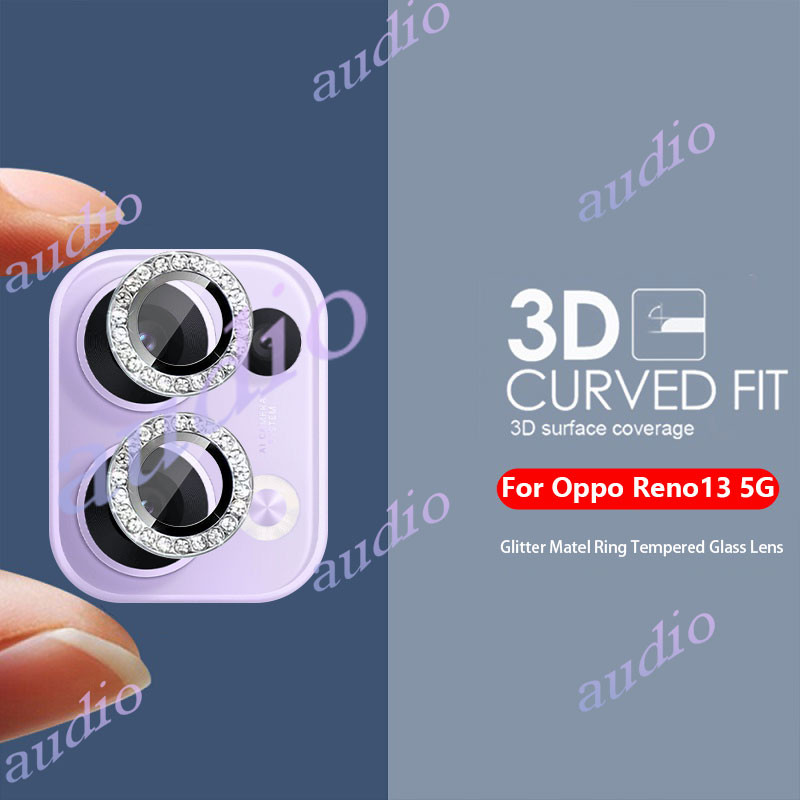 OPPO Reno13 5G Glitter Diamond Metal Glass Camera Lens Protector For ...