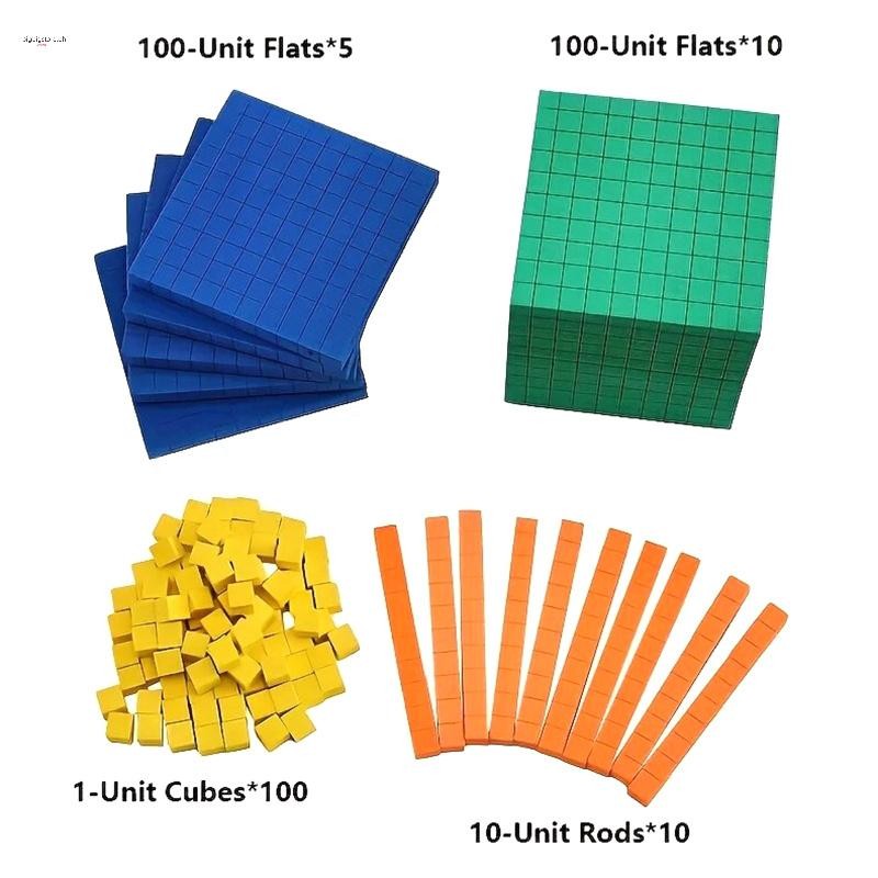 Big Ten Complete Set Kids Math Plaything Math Plastic Base Ten Set Cube ...