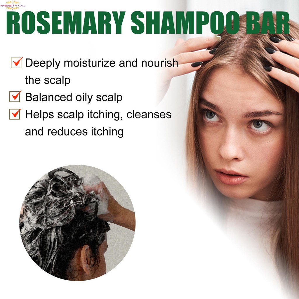 Rosemary Hair Regrowth Shampoo Bar Deep Cleansing Hair & Scalp Anti Hair Loss Shampoo Soap for ...