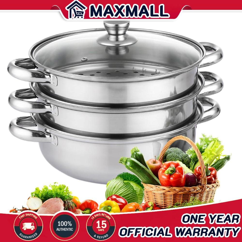 3 Layer Stainless Steamer Steel for Puto Siomai Siopao Food Steamed Pot ...
