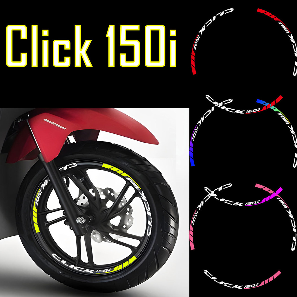 Honda Click 150i 150 V2 V3 Reflector Motorcycle Wheel Hub Rim Vinyl ...