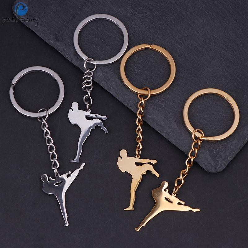 Permanenty Taekwondo High Kick Keychains For Men Titanium Steel Sports ...