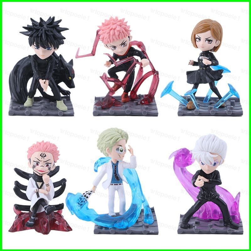 ST1 6pcs Jujutsu Kaisen Action Figure Q version Itadori Yuji Fushiguro ...