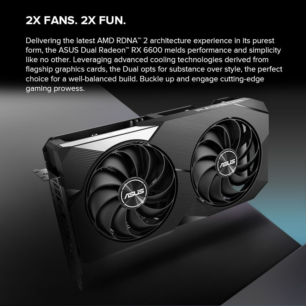 EasyPC| Asus Rx 6600 DUAL-RX6600-8G/ DUAL-RX6600-8G-V2 8gb 128bit GDdr6 ...