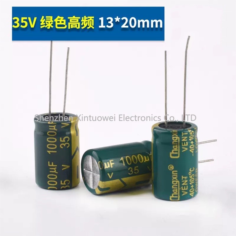 20Pcs/lot DIP-2 35V 1000UF High Frequency Low Resistance Long Lifespan ...