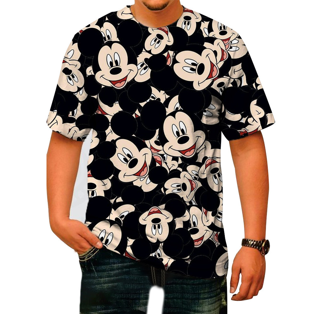 2024 new trend brand Mickey Mouse print boys summer Harajuku casual all ...