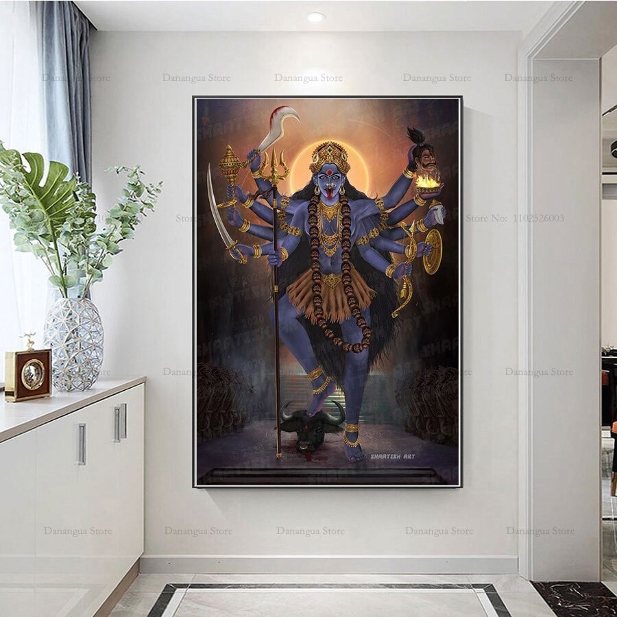 Poster Hot Hindu Goddess Vintage Artwork destroyer Kali ma Poster ...