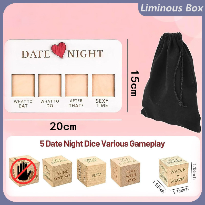 5pcs/set Multi-styles Funny Wood Dice Date Night Dice Kit For Valentine ...