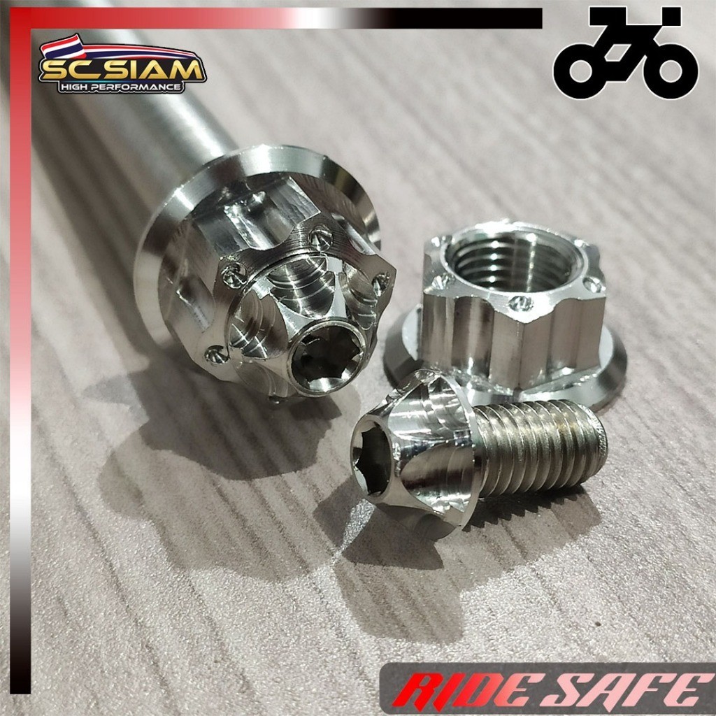 SC SIAM CNC WHEEL AXLE MIO / M3 / RAIDER R150 / WAVE / XRM / RS / PCX ...
