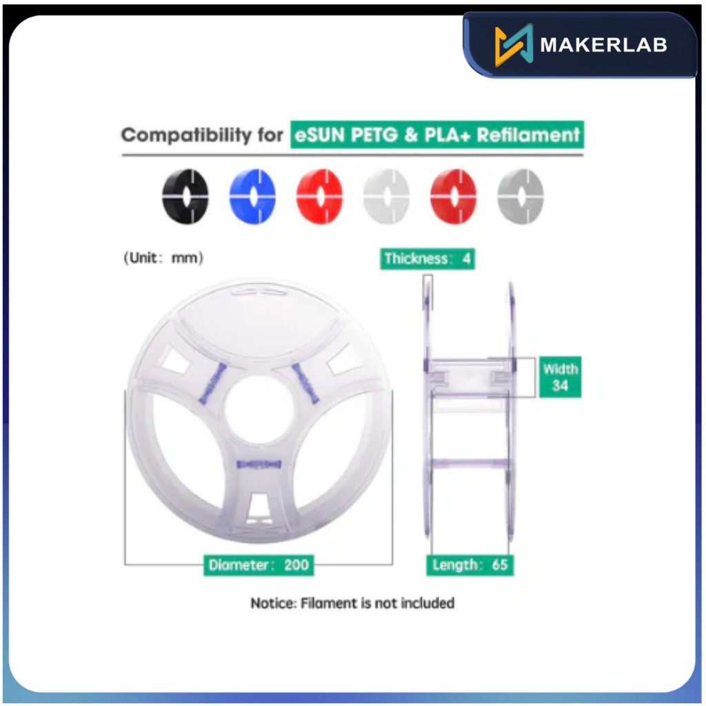 eSUN Reuseable Spool Espool for 1kg Refilament of Esun PLA+ and PETG ...