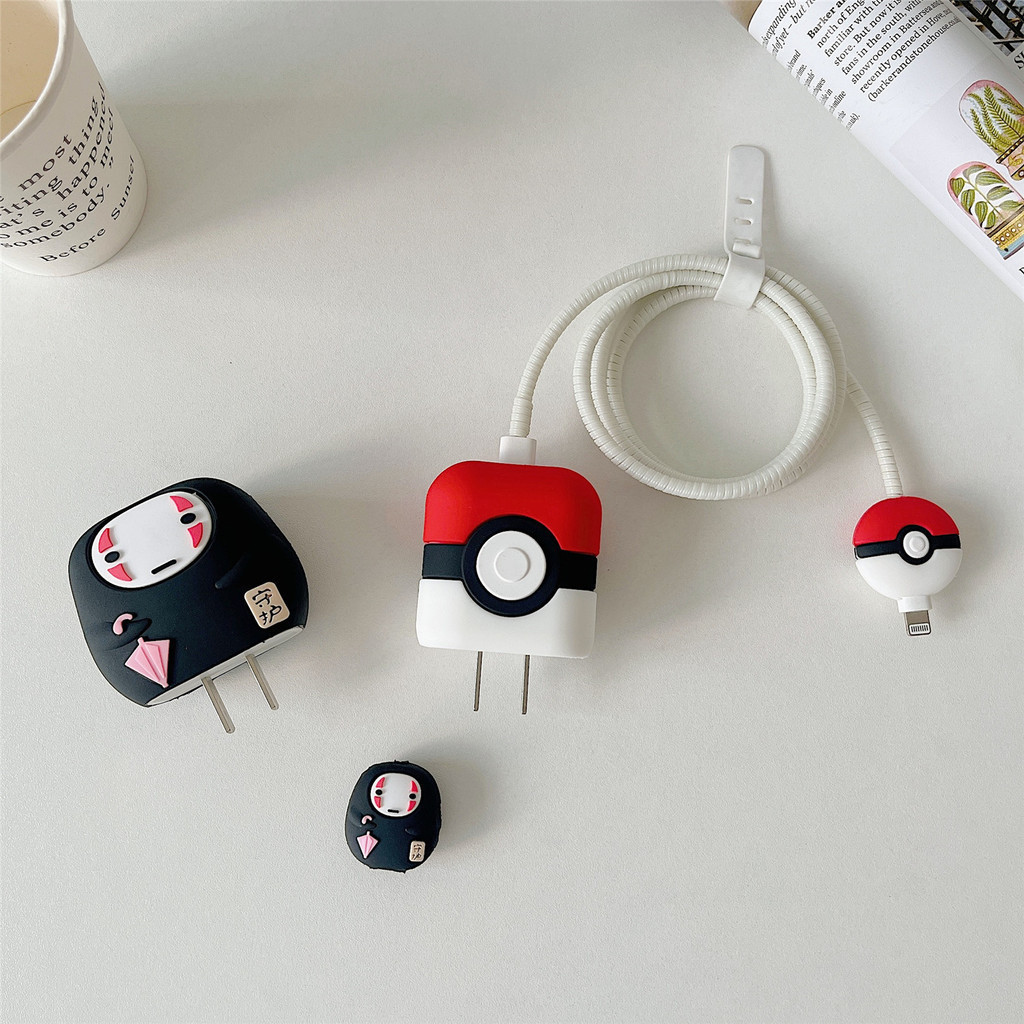 Cartoon Pikachu Charger Protector Set 18/20W Charger Case Cable ...