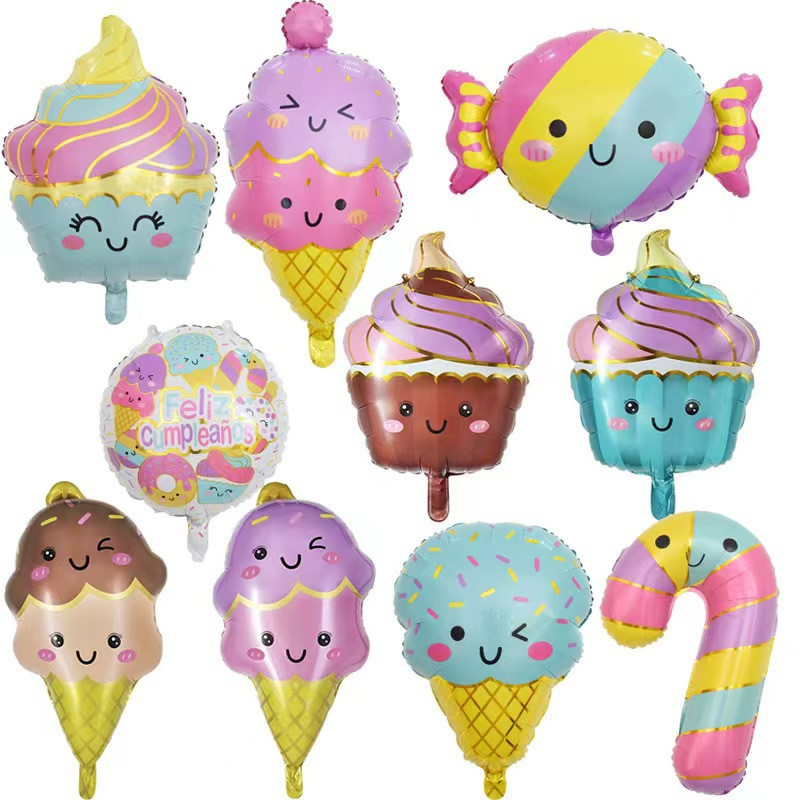 [Spot Goods]Cute Double-Layer Ice Cream Balloon Donut Balloon Candy ...