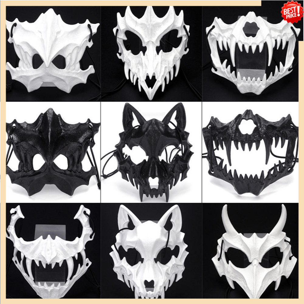 Halloween Mask Half-face Mask Animal Skull Masks Dress-Up Costumes for ...
