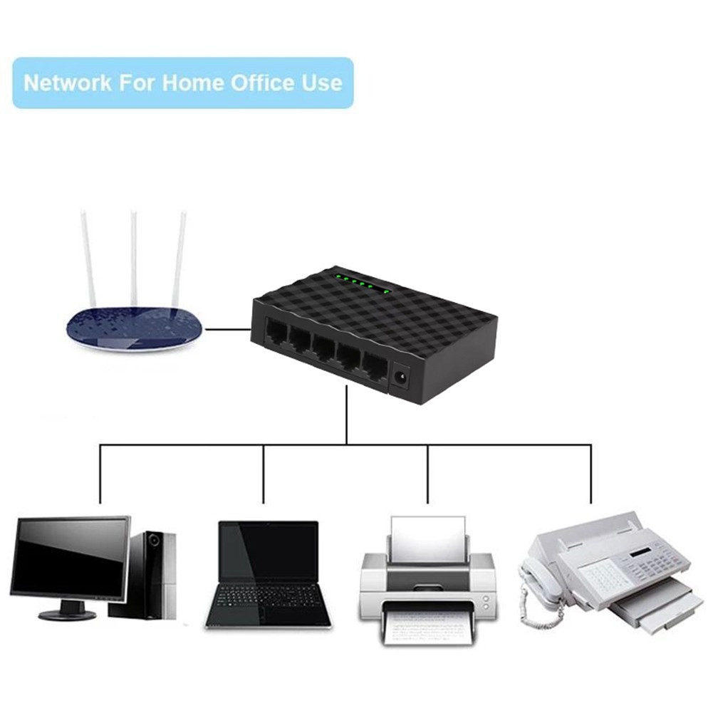 5 Port 1000Mbps Gigabit Network Switch RJ45 LAN Desktop Ethernet HUB ...