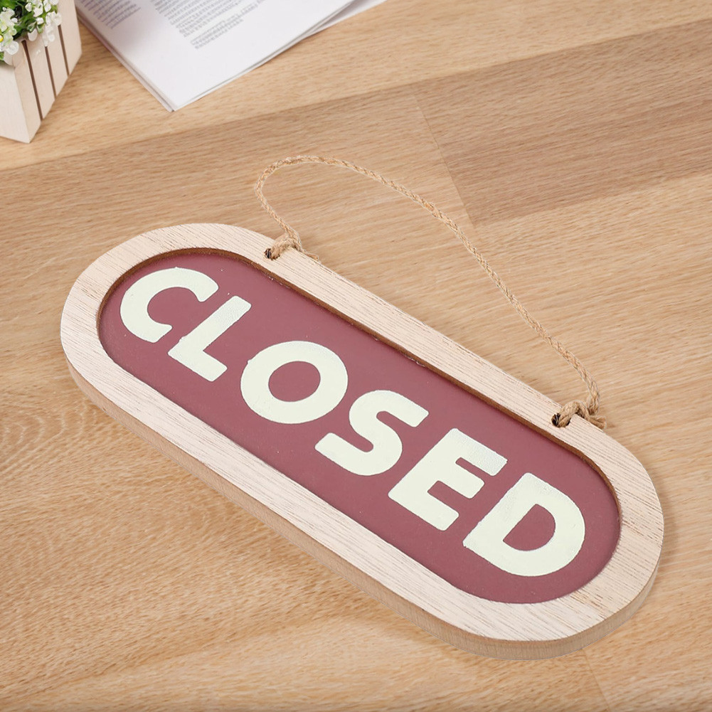 Double Sided Store Closed Board with Rope Wooden Open and Close Sign ...
