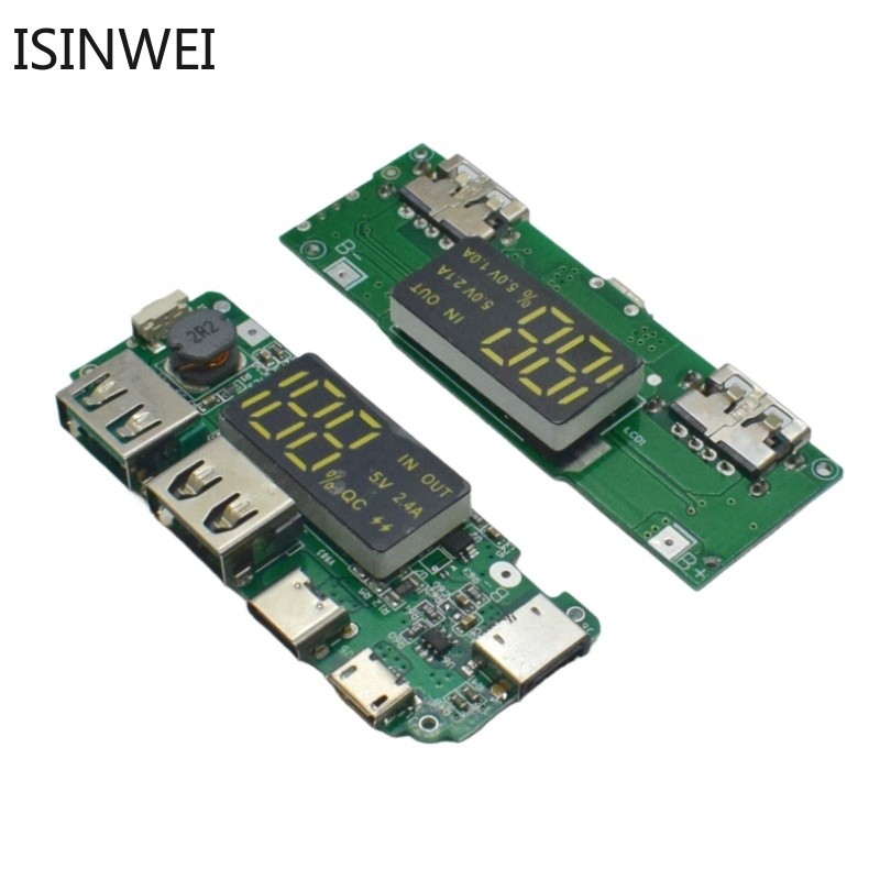 18650 Lithium Battery Digital Display Charging Module 5v2.4a 2A Dual ...