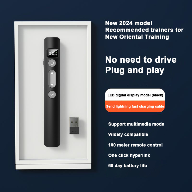 2.4GHz Rechargeable Wireless Power Point Pen Presentation Clicker USB ...