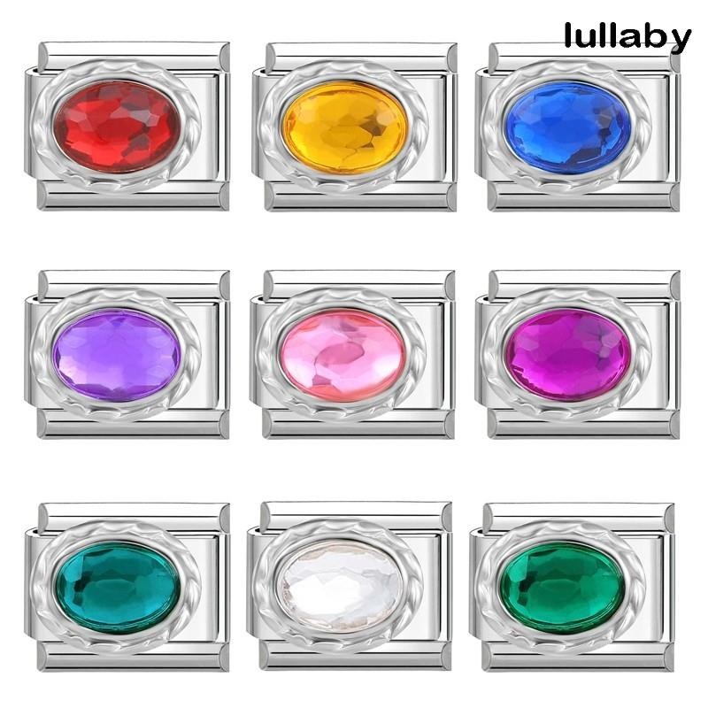 Silver Series Sapphire Diamond Italian Charm Links Fit 9mm Stainless ...