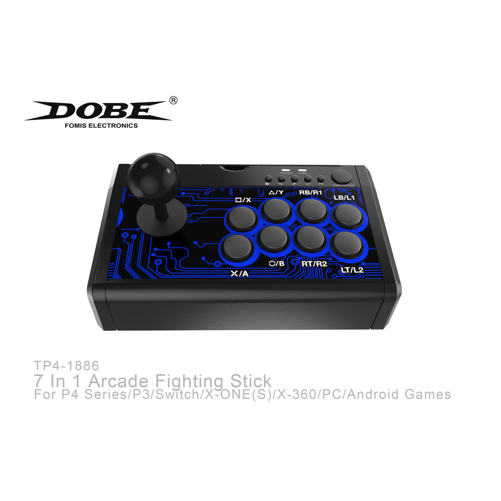 DOBE 7 In1 USB Arcade Fight Stick Street Fighting Joystick Controller ...