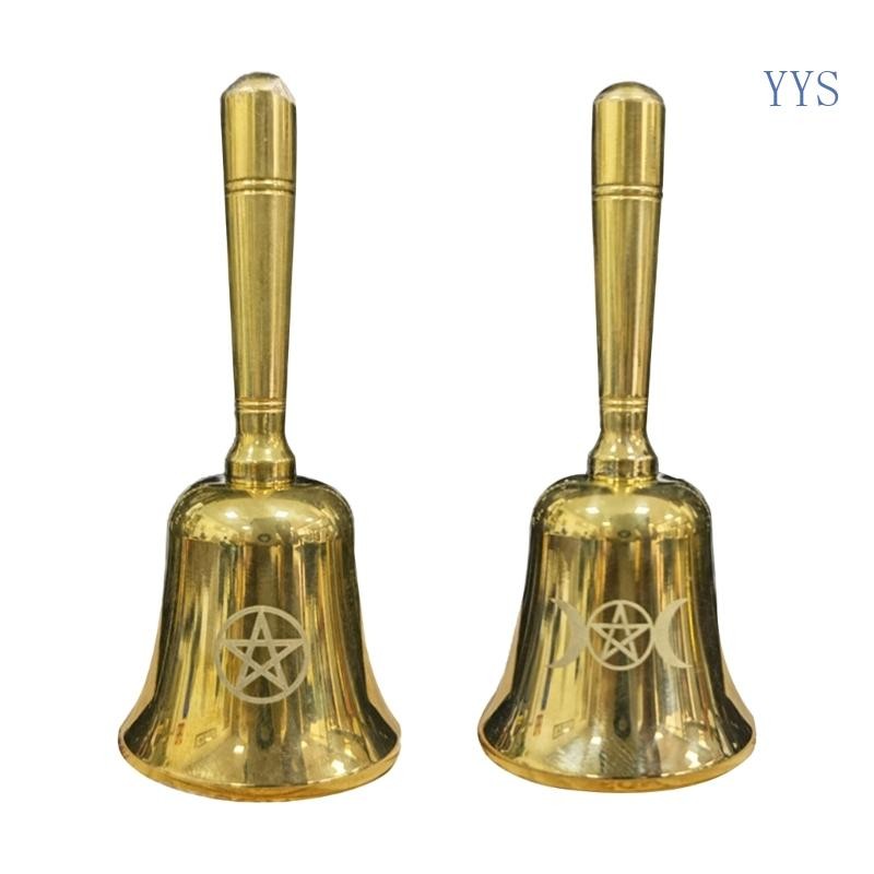 YYS Mini Altar Bell with Pentacle Design Triple Moon Altar Bell ...