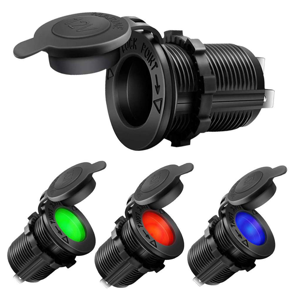 Car Socket 12V 24V Adapte Plug Motorcycles Cigar Jack Multi Socket For ...