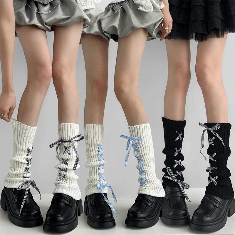 Y2K Women Leg Covers Japanese Lolita Socks Wool Knitted Foot Covers Arm ...