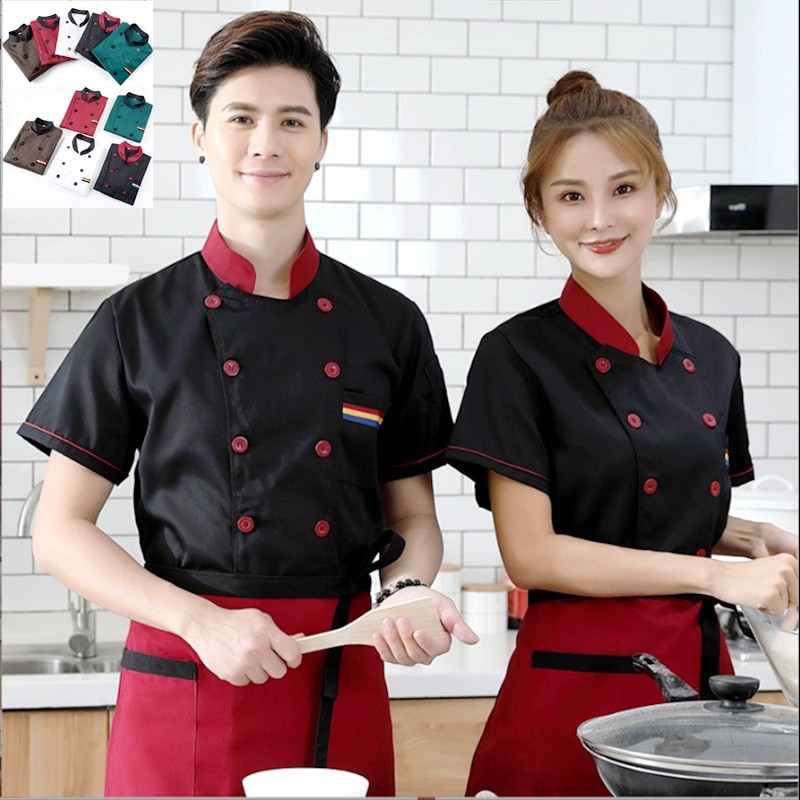 Chef Uniform Chef clothes short sleeve Hotel Restaurant Kitchen Baker ...