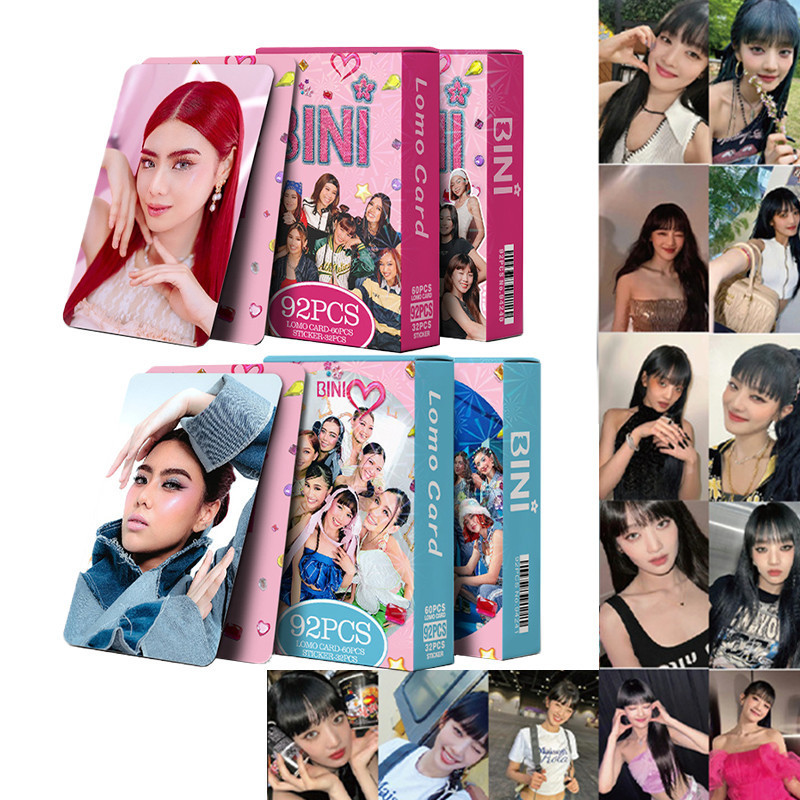 92Pcs BINI Photocard BINI LOMO Card Stickers Aiah Colet Maloi Mikha Gwen Stacey Jhoanna Sheena ...