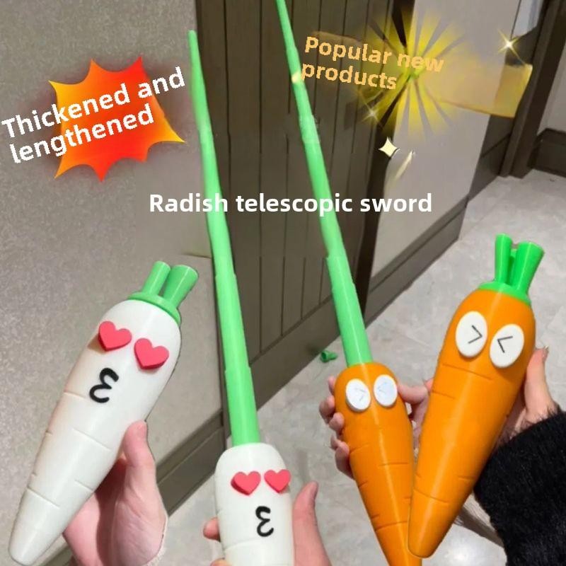 3D Retractable Carrot Creative Carrot Decompression Stretchable Relay ...