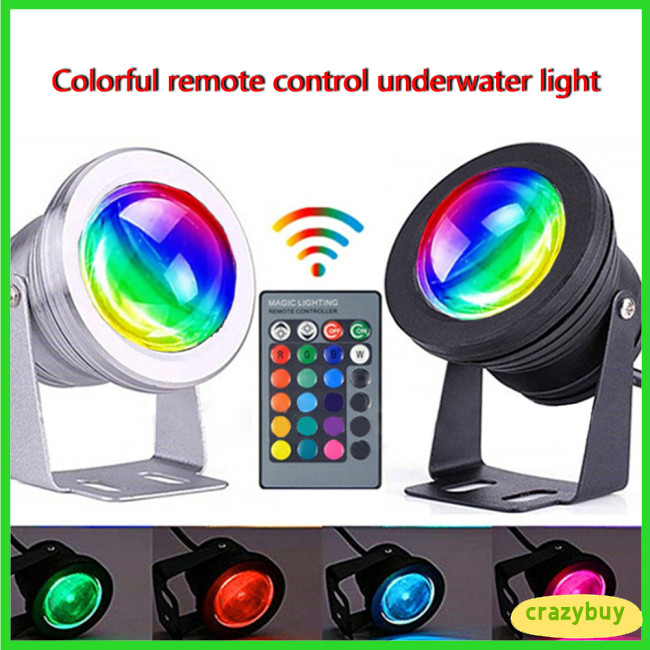 CR Underwater RGB LED Underwater Spot Light Pond Aquarium Lamp Mini ...