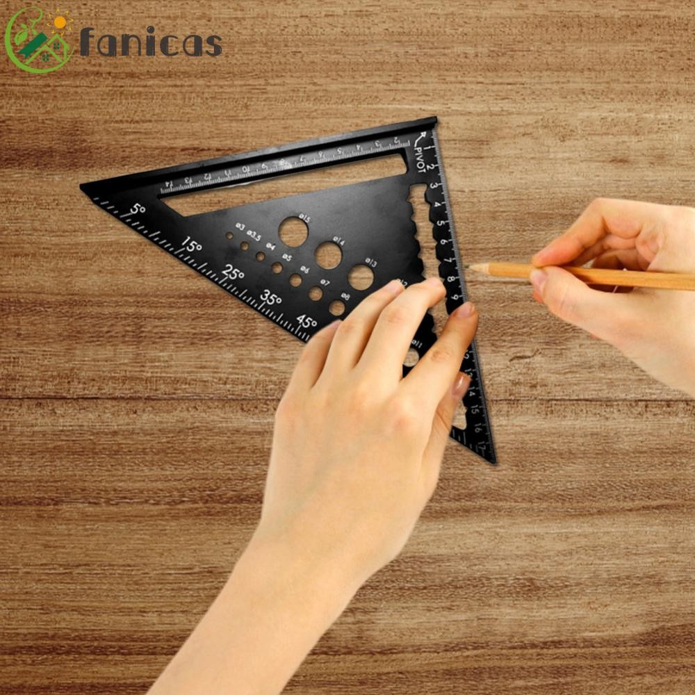 7 Inch Triangle Ruler Carpenter Set Square Aluminium Alloy Metric Try ...
