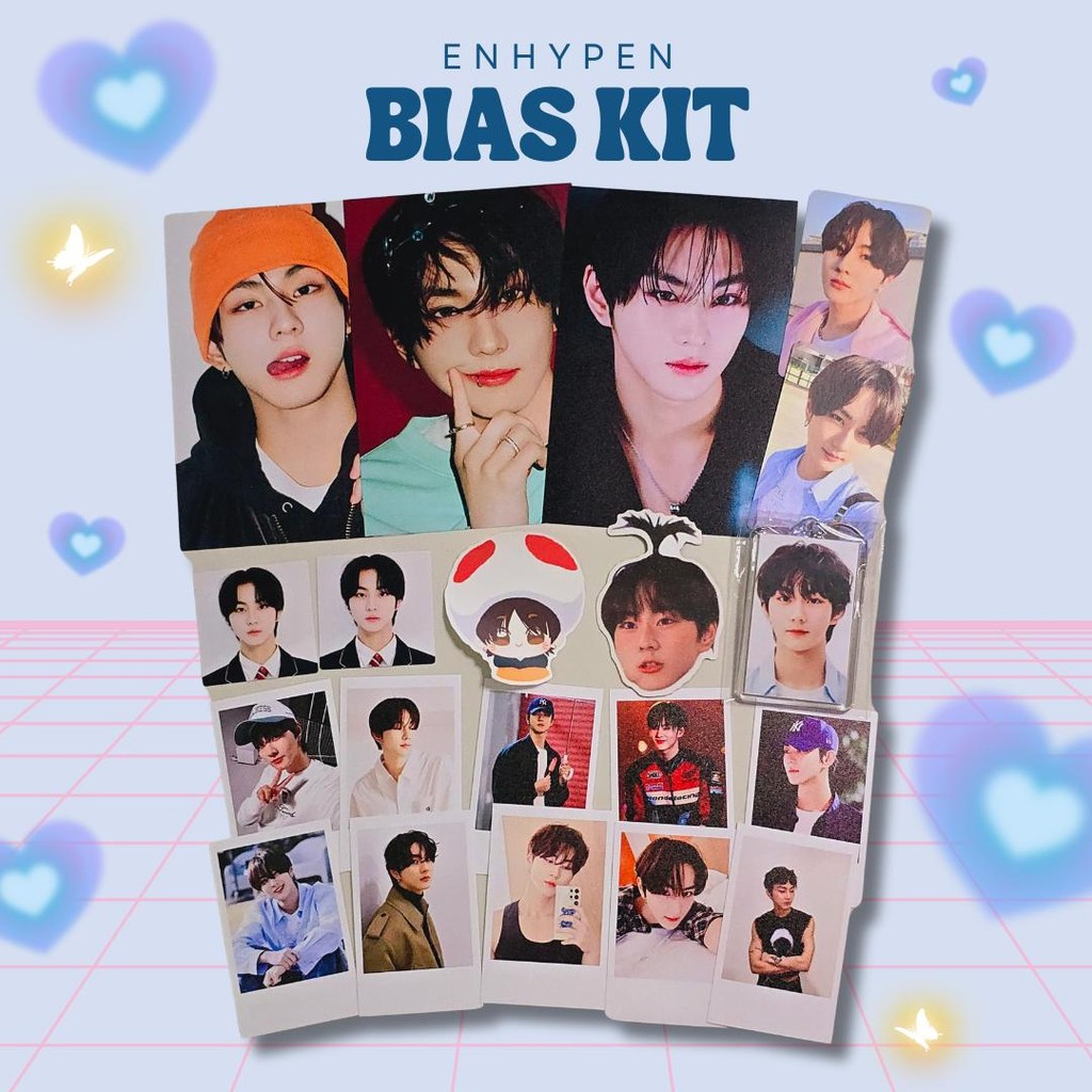 Enha Bias Kit with Postcards AR Photocards Polaroid Stickers Keychains ...
