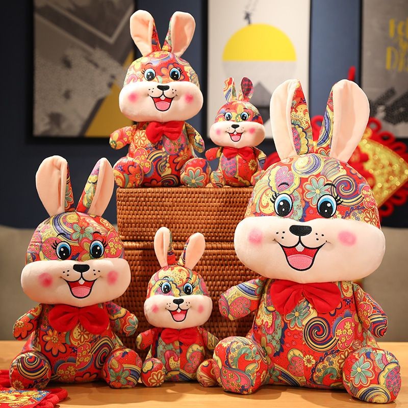 Zodiac Rabbit Doll Cute Fabric Rabbit Doll Doll Chinese Style Plush Toy Ground Push Claw Machine ...