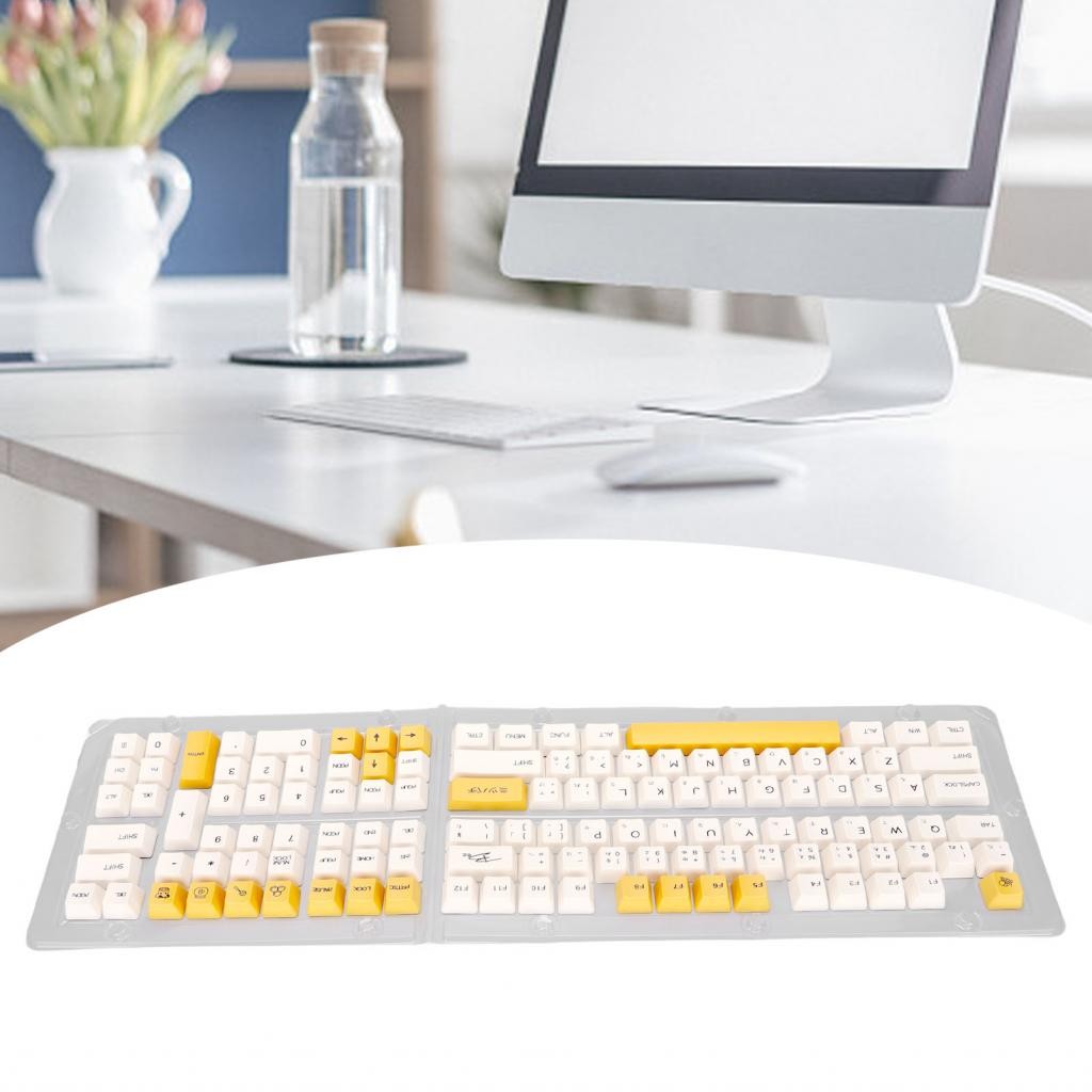 Apill 123keys Custom Keycaps Full Set PBT Mechanical Cartoon Bee Milk ...
