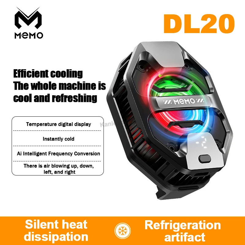 MEMO DL20 AI Mobile Phone Cooler 3 Gears Adjustable Digital Display ...