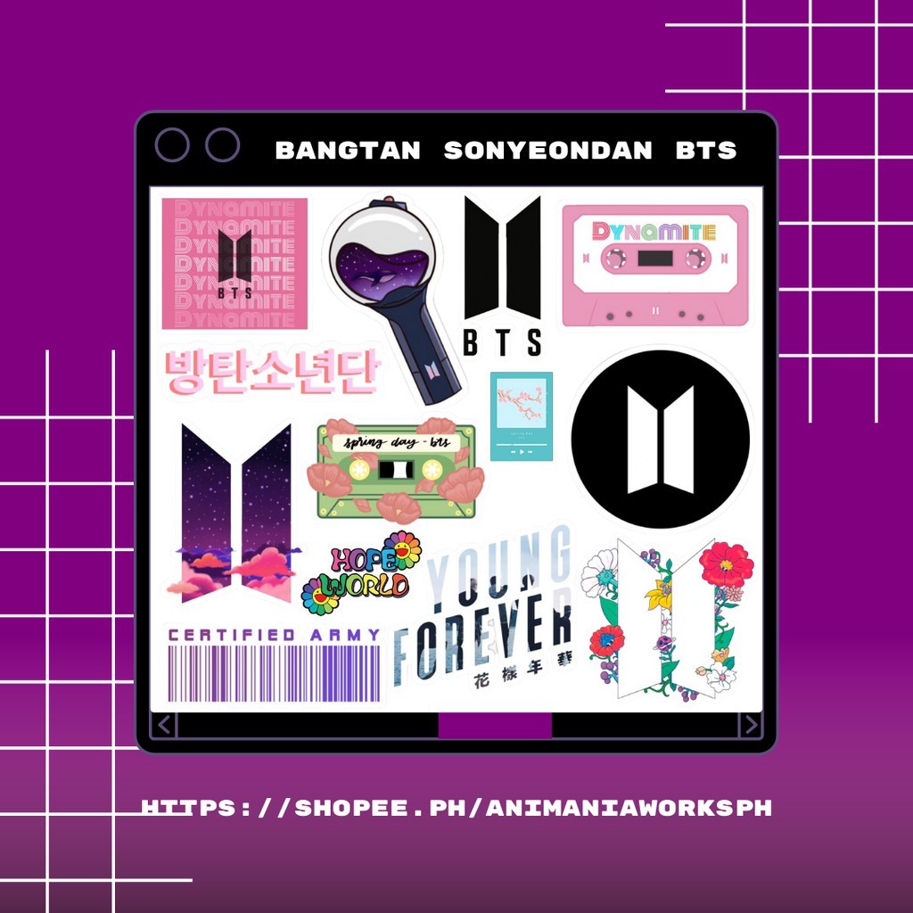 『KPOP Sticker』Bangtan Sonyeondan BTS KPOP Laminated Waterproof Sticker ...