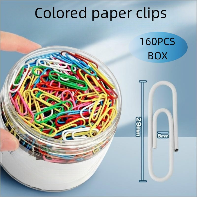 160pcs colorful paper clip creative multifunctional color binding pin ...