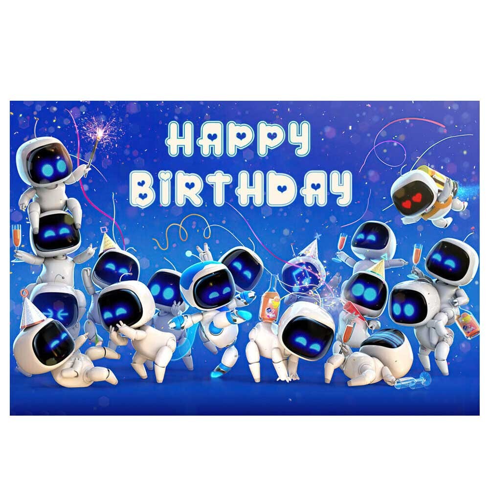 Astro Bot Rescue Plan Birthday Background Cloth Party Decoration ...