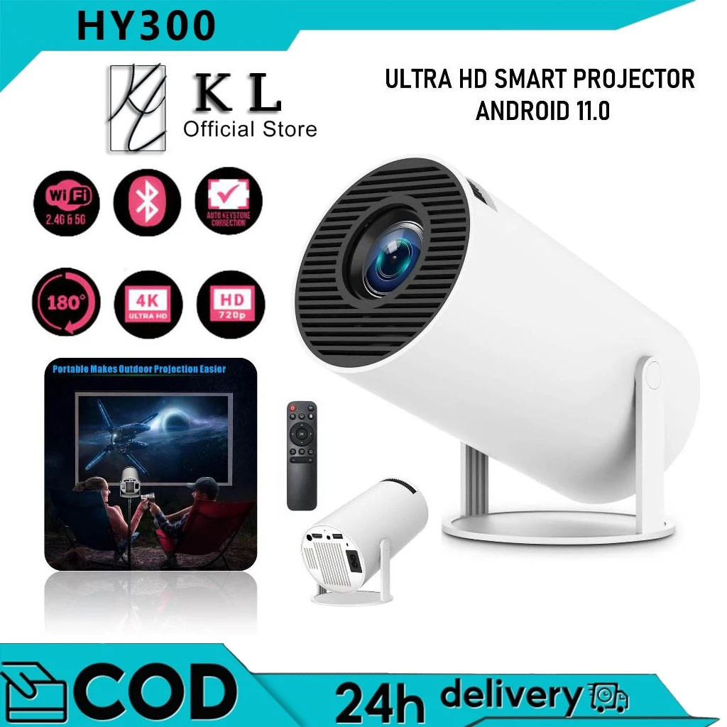 ⚡Fast Shipping⚡Smart Mini Projecter HY300 Projector Full HD 4K Wi-Fi ...