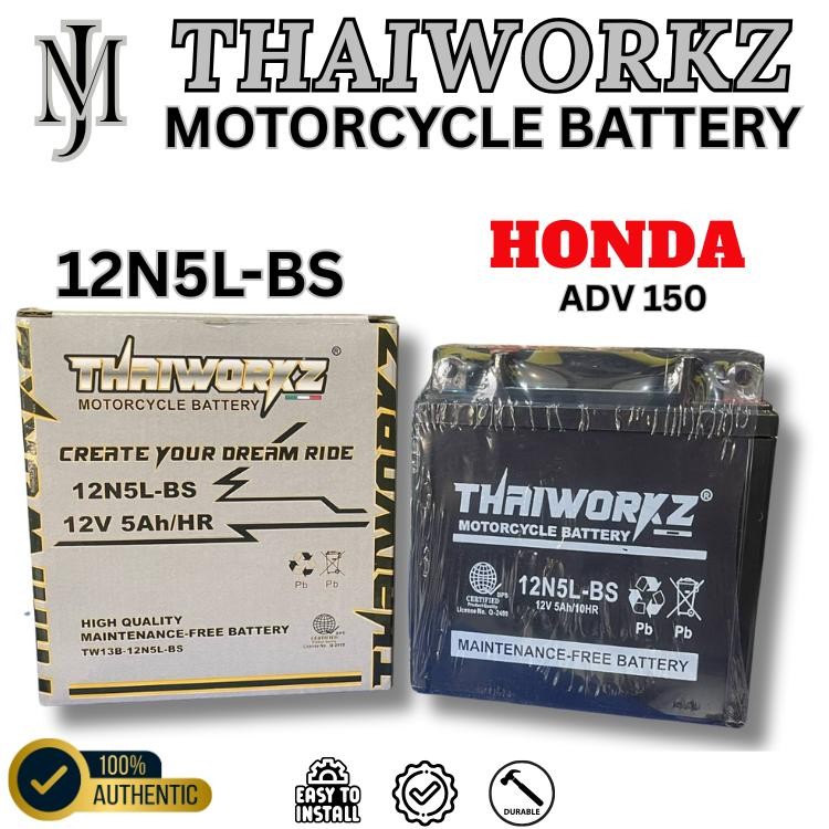 HONDA ADV 150 THAIWORKZ MOTORCYCLE BATTERY ORIGINAL SIZE 12N5L-BS HIGH ...