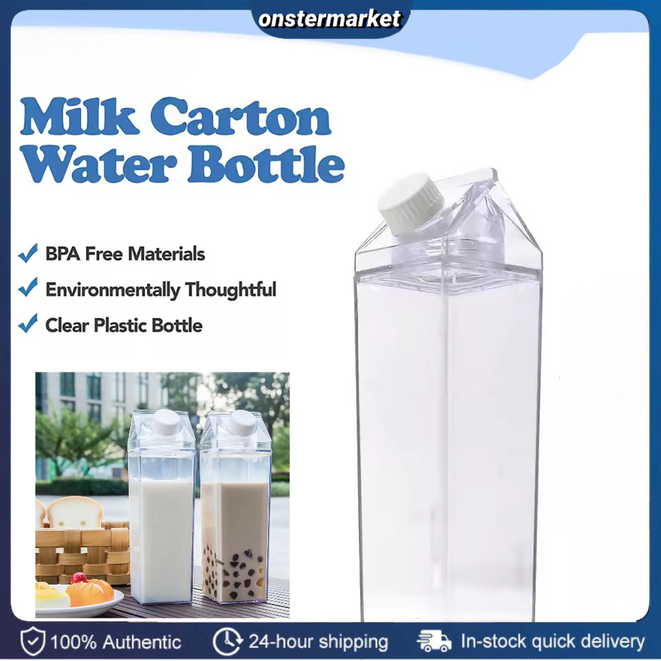 500/1000ML Acrylic Water Clear Transparent Bottle/Carton Shaped Water ...