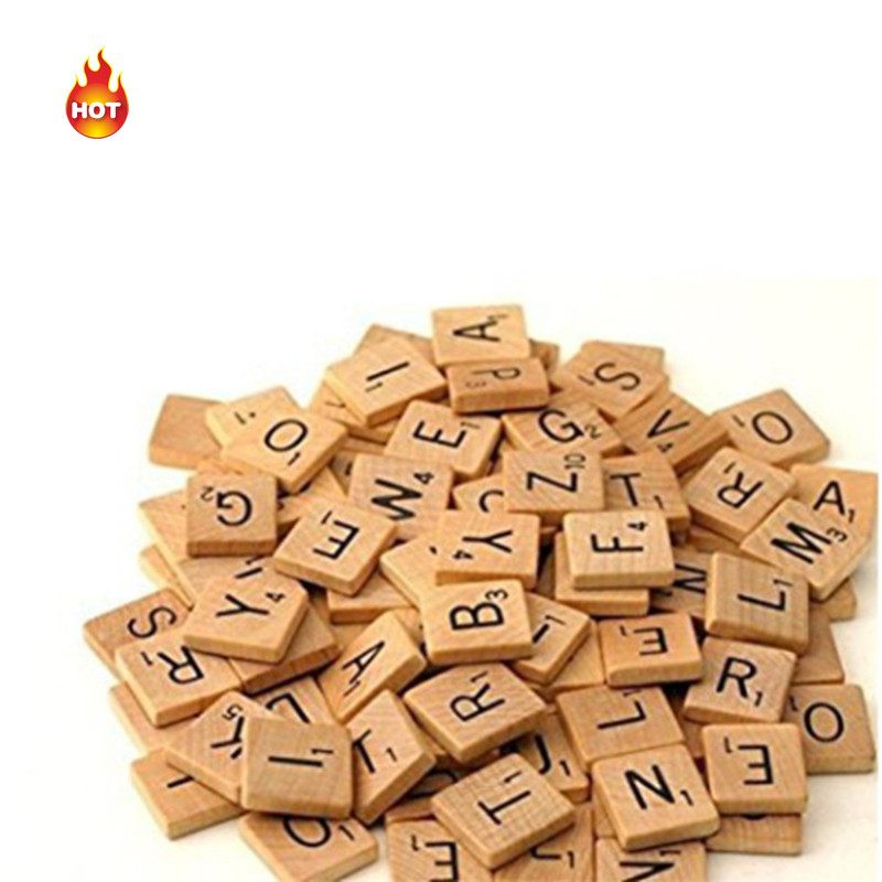100pcs/Set Capital Letter Lowercase Letter Wooden Alphabet Scrabble ...