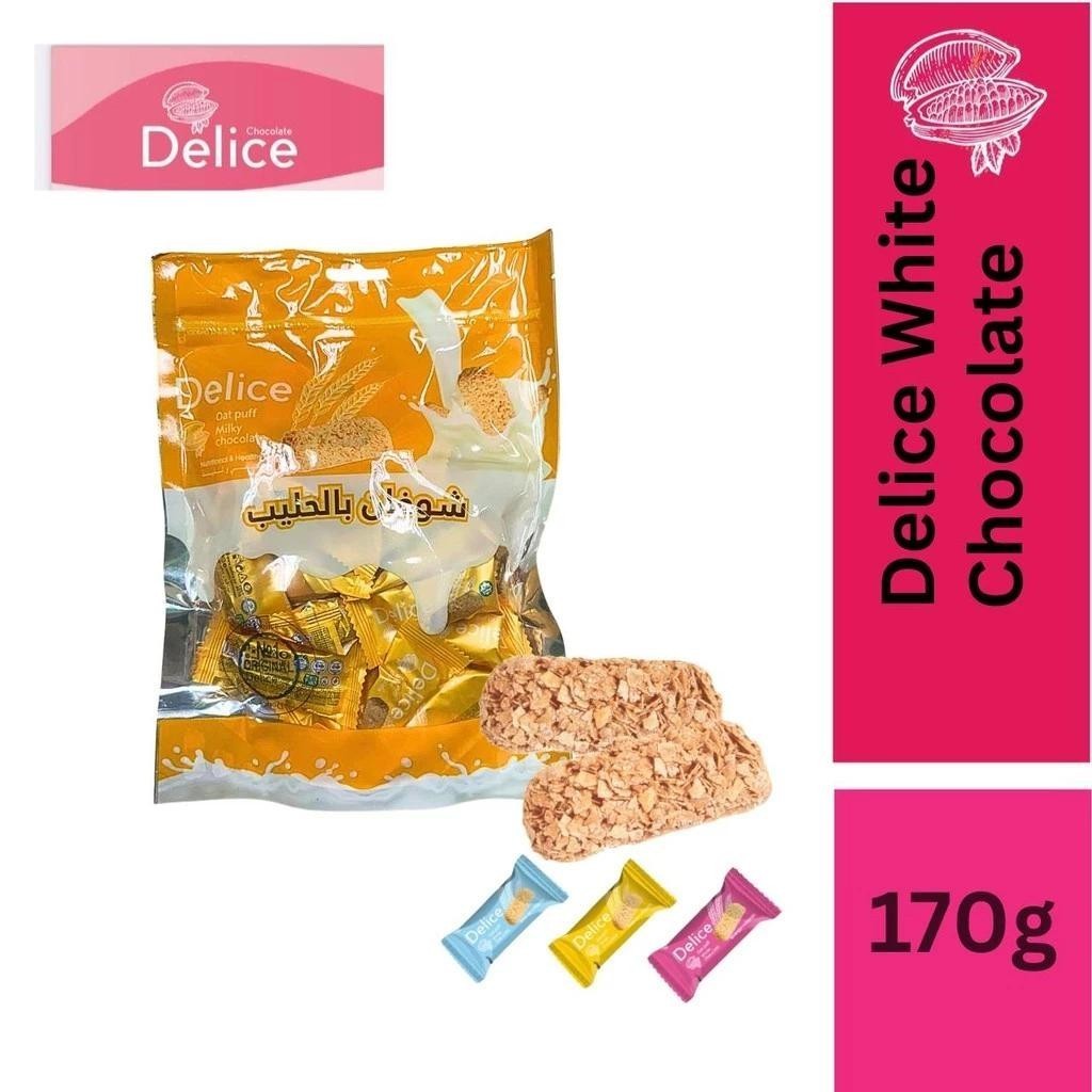 Delice Snek Coklat Putih Oat Puff White Chocolate Mini Bar Snacks 170G ...