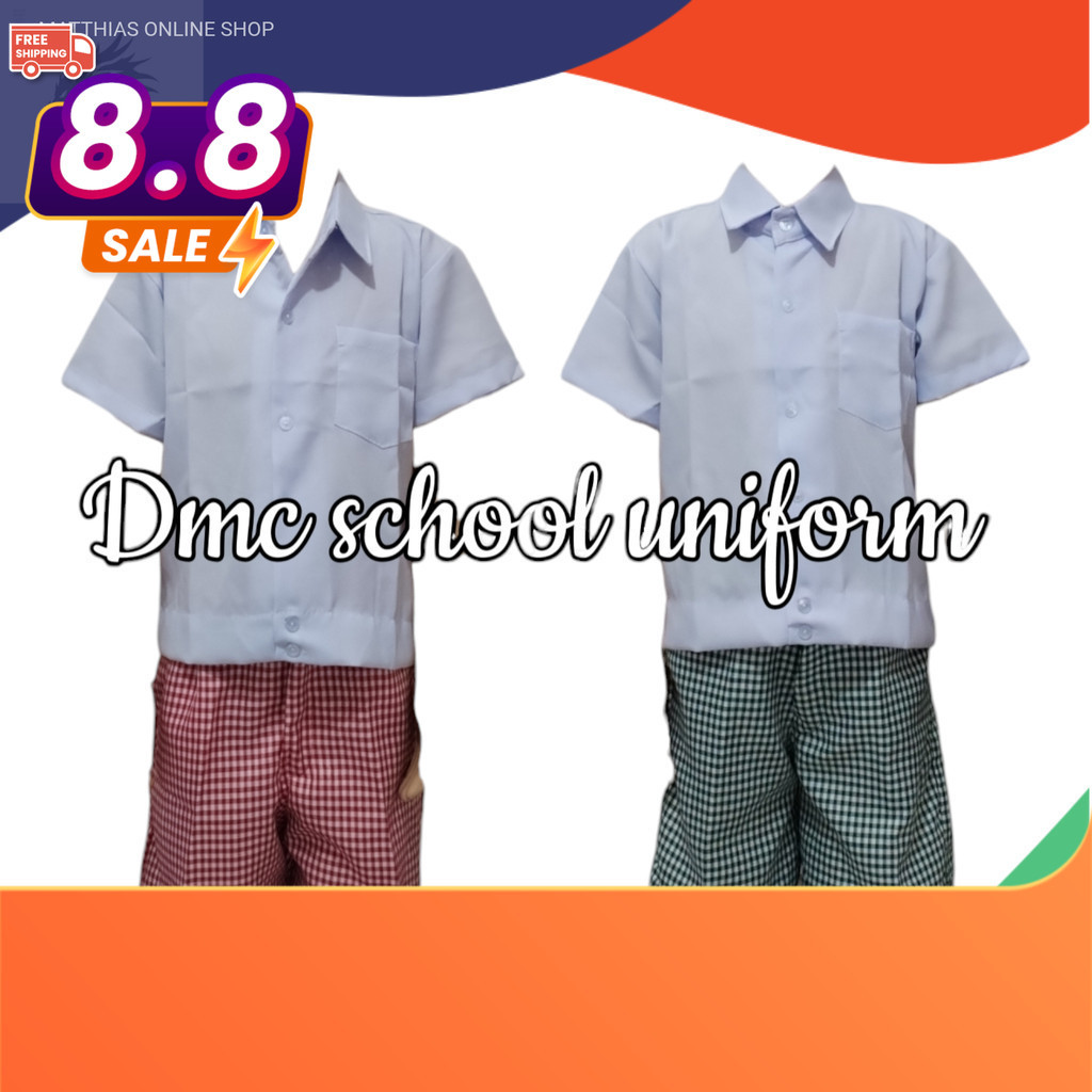 TERNO POLO & CHECKERED SHORT SCHOOL UNIFORM (GREEN,&RED) | Shopee ...