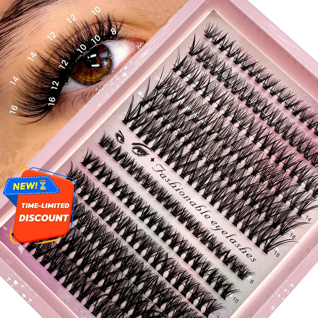 1 Box of Natural Eyelash Bundle, 240 D Curly Thin Eyelashes, 8-18 mm ...