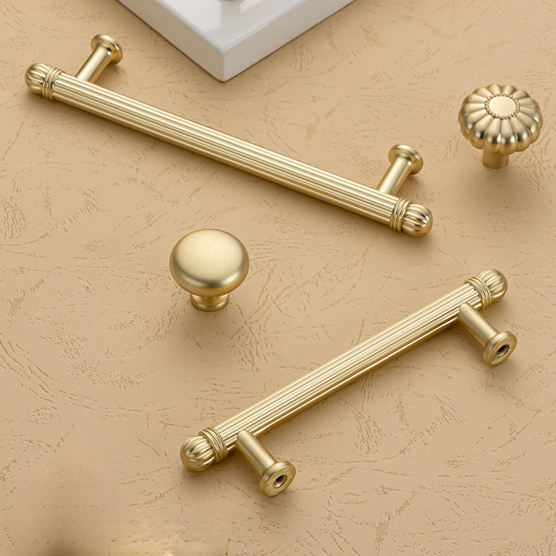 Light Luxury Cabinet Door Handle Brushed Gold Drawer Handles | Shopee ...