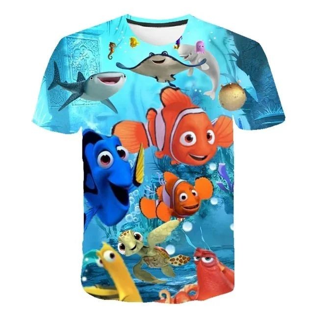 Disney Movie Finding Nemo Cartoon 3d T-shirts Boy Girl Kids Casual Top ...