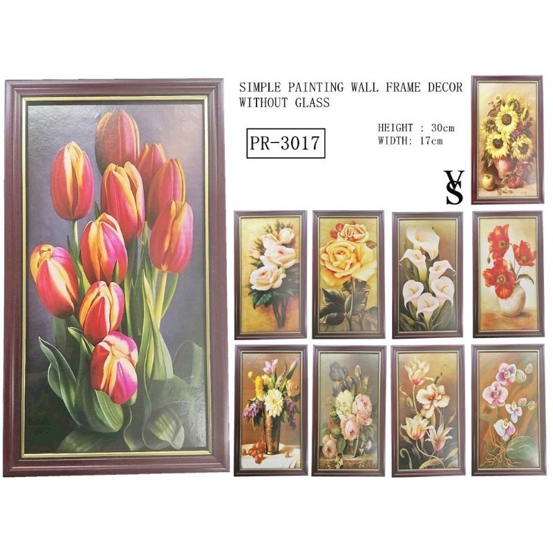 PAPER WALL FRAME PAINTING STYLE FLOWER DESIGN (PR/PC-3017) | Shopee ...